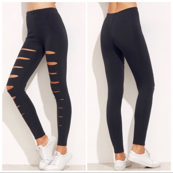 Pants & Jumpsuits | 5black Cutout Ripped Legging | Poshmark